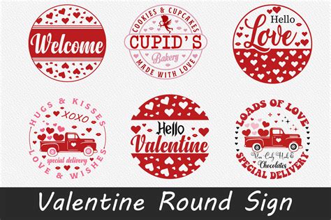 Valentine Round Sign Svg Bundle Graphic By Creative Design 12