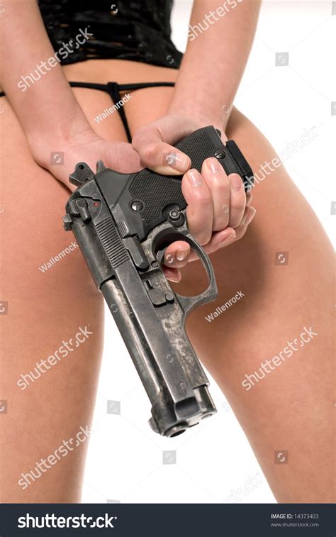 Sexy Naked Woman Gun Stock Photo 14373403 Shutterstock