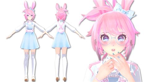 An Anime Character With Pink Hair And Bunny Ears