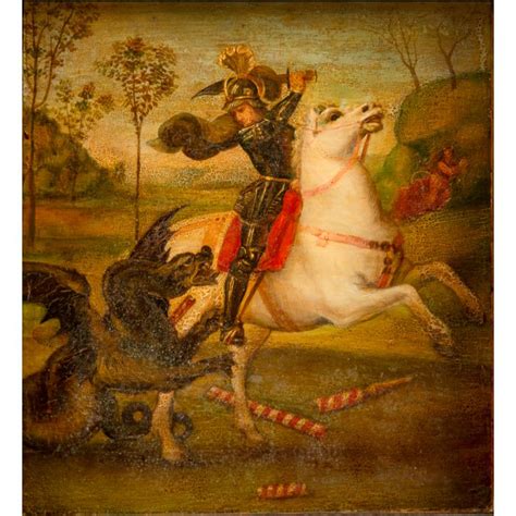 391 ESCUELA ESPAÑOLA S XIX XX San Jorge y el dragón según el original