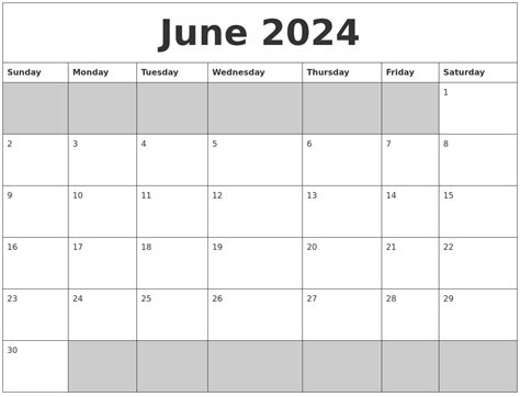 Free Printable Calendar 2024 June 2024 Calendar Printable