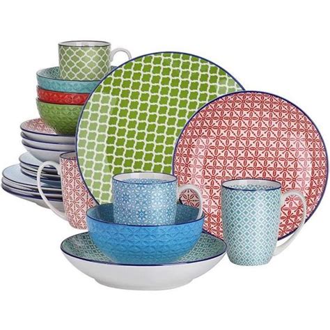 Vancasso série Macaron Service de Table en Porcelaine pour 4