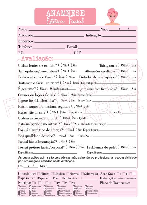 Ficha De Anamnese Facial Pdf BRAINCP
