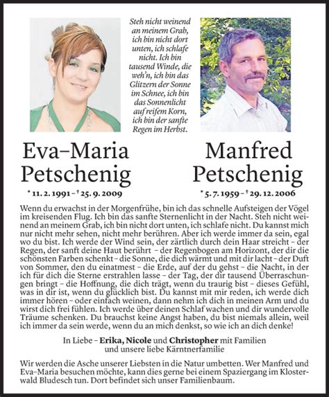 Gedenkkerzen Von Eva Maria Petschenig Todesanzeigen Vorarlberger