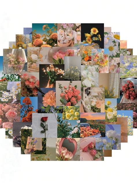 50pcs Flower Pattern Assorted Sticker Romantic Multi Purpose Sticker
