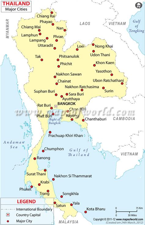 Major Cities In Thailand Map Gillie Donnamarie