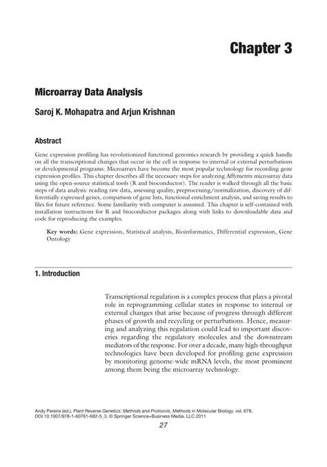 pdf microarray data analysis