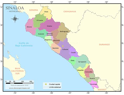 Mapa De Municipios De Sinaloa DESCARGAR MAPAS