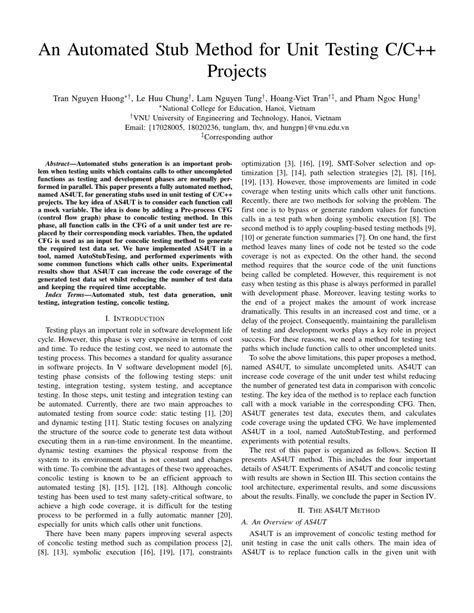 pdf an automated stub method for unit testing c c projects