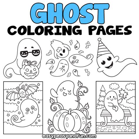 Printable Ghost Coloring Pages Sheets Easy Peasy And Fun
