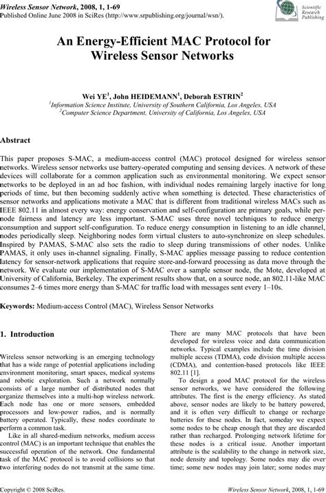 an energy efficient mac protocol for wireless sensor networks