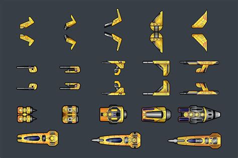 Spaceship 2D Game Sprites CraftPix Net