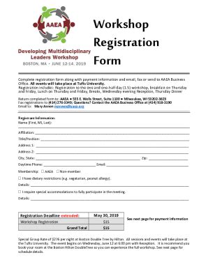 Fillable Online Workshop Registration Form Template123 Form