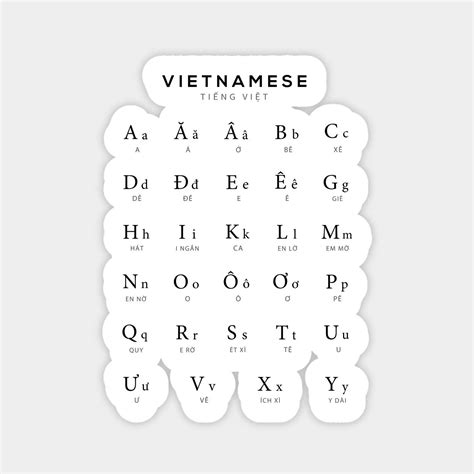 This Modern Language Chart Contains All 29 Characters Of The Vietnamese