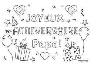 Coloriages Joyeux Anniversaire Papa Coloriages Gratuits Imprimer