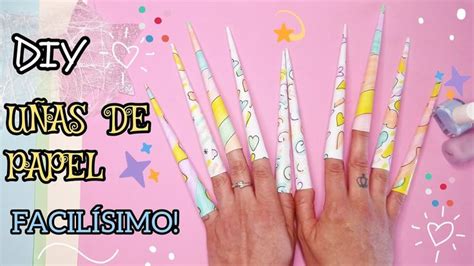 CÓMO HACER UÑAS DE PAPEL how to make paper nails MANUALIDAD FÁCIL