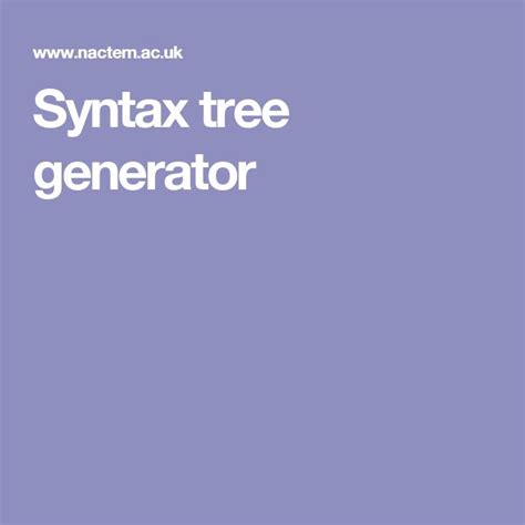 The Text Syntax Tree Generator On A Purple Background