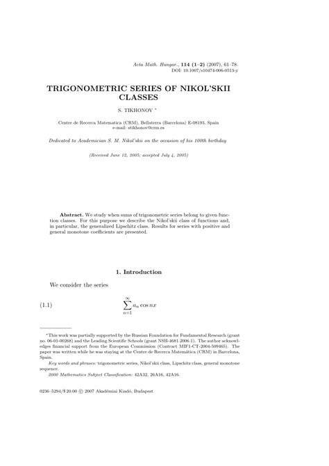 pdf trigonometric series of nikol skii classes