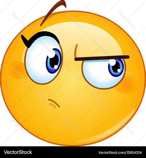 Suspecting Female Emoticon Royalty Free Vector Image