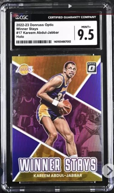 2022 23 DONRUSS OPTIC KAREEM ABDUL JABBAR Winner Stays Purple Prizm 17