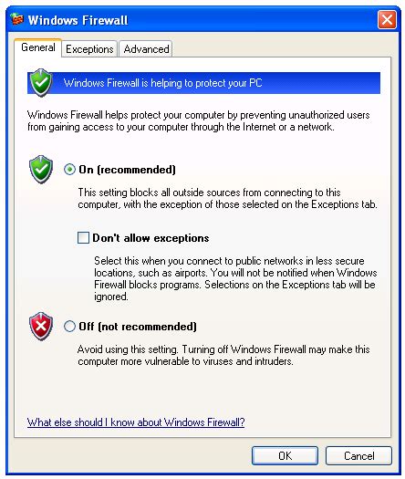 configuring windows firewall to allow access to ffl tools