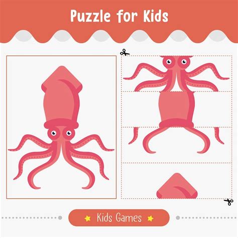 Puzzle F R Kinder Lernspiel Kinder Vektor Illustration Premium Vektor