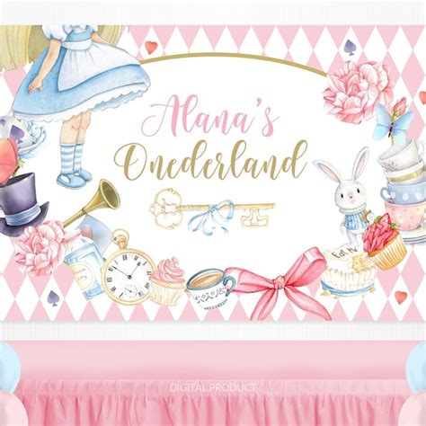 Alice In Onederland Birthday Custom Backdrop Etsy
