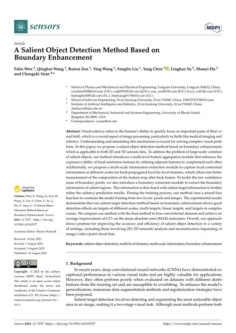 pdf a salient object detection method based on boundary enhancement