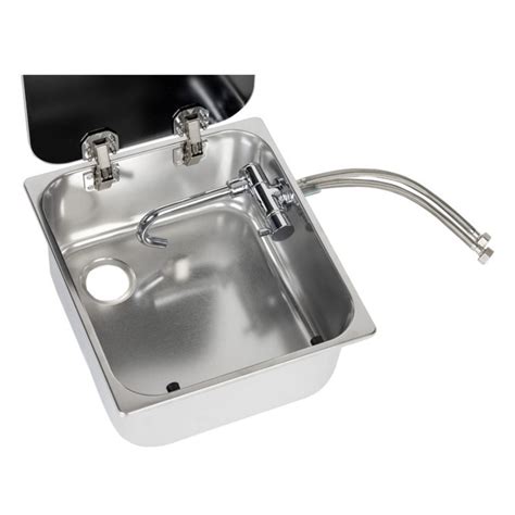 Evier Inox CARBEST Avec Couvercle Et Robinet 322 X 352 Mm Pour Van