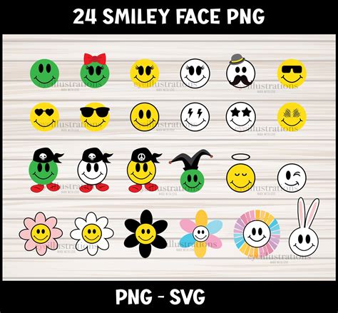 Smiley Face Svg Bundle Happy Face Svg Trendy Svg Emoji Etsy In The