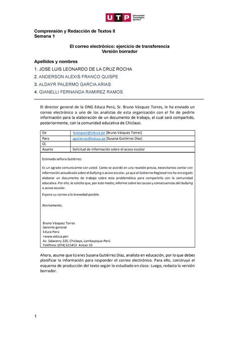 S01Virtual El correo electrónico Comprensión y Redacción de Textos