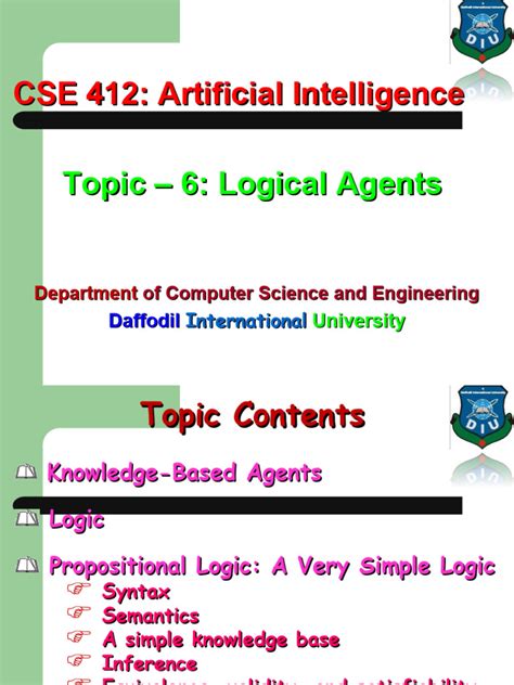 topic 6 logical agents pdf logic logical consequence