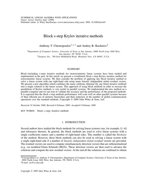 pdf block s step krylov iterative methods