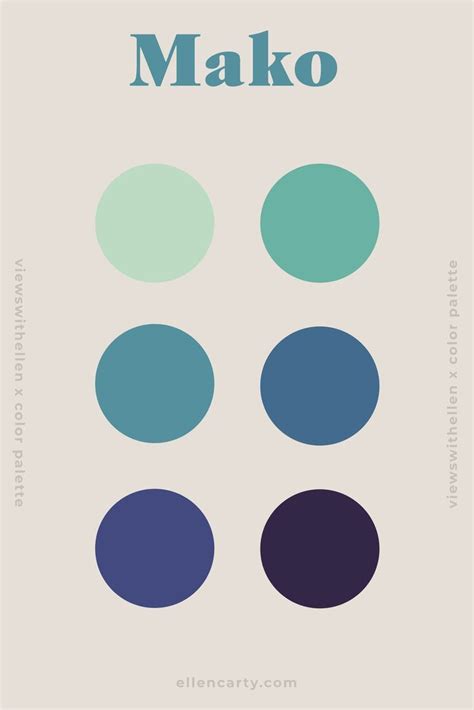 The Color Scheme For Mako Is Shown In Blue Green And Purple Circles On