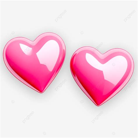 Dos Corazones De Amor Rosados Brillantes Efecto Brillante Obtener