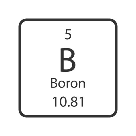 Boron Symbol Chemical Element Of The Periodic Table Vector