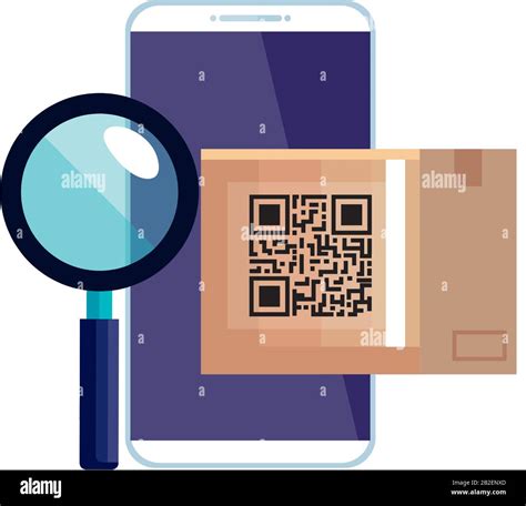 Qr Code Box And Lupe And Smarpthone Vector Design Stock Vector Image