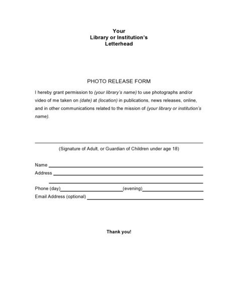 Useful Photo Release Consent Forms Templates