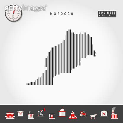 Vector Vertical Lines Map Of Morocco Striped Silhouette Of Morocco