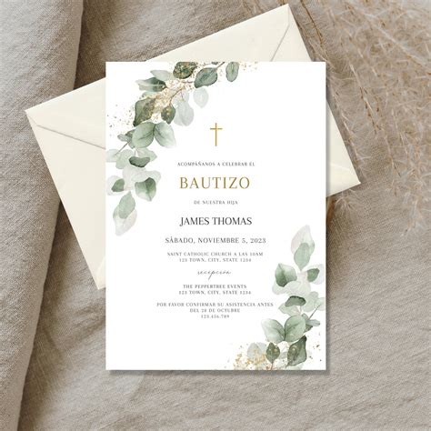 Invitacion de Bautizo Bautizo Invitation In Spanish Etsy España