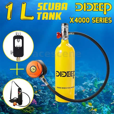 DIDEEP 1L Mini SCUBA Tank Diving Oxygen Reserve Air Hand Pump Dive