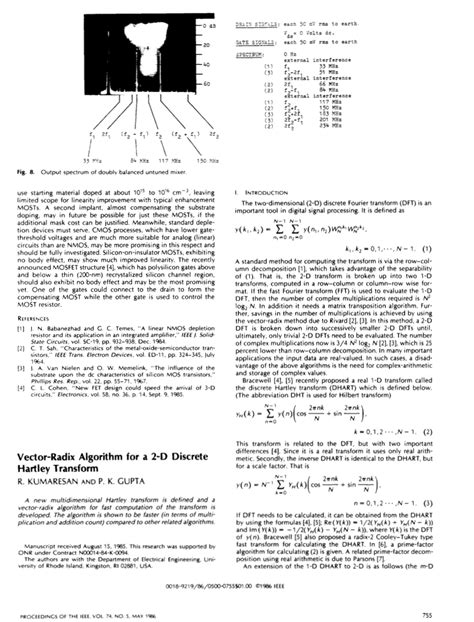 pdf vector radix algorithm for a 2 d discrete hartley transform