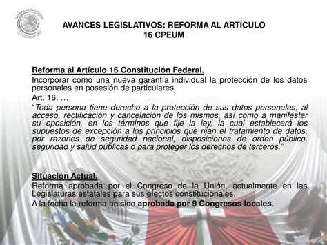 PPT Avances y Retos en la Legislación en materia de Protección de