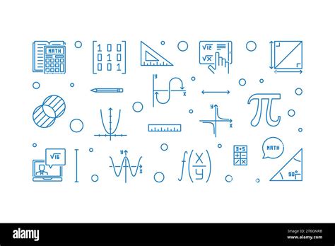 World Math Day Vector Outline Heart Banner Math 8 March Holiday