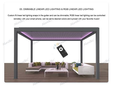 Customized Aluminium Motorized Outdoor Adjustable Louvered Roof Pergola