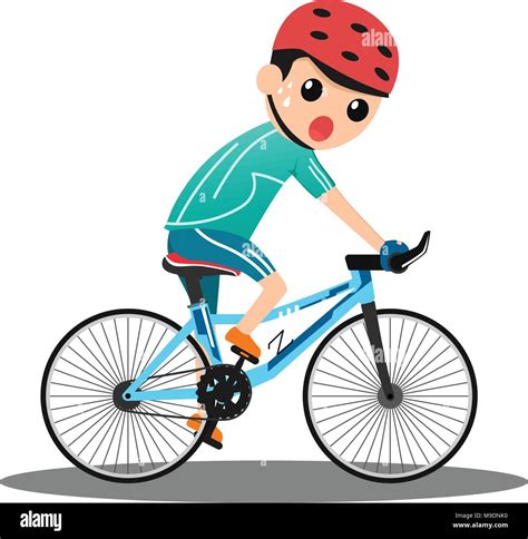 Course cycliste à l action cartoon man cycling editable vector