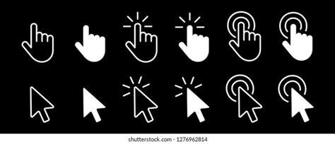 Set Hand Cursor Icons Click Cursor Stock Vector Royalty Free 1275762607