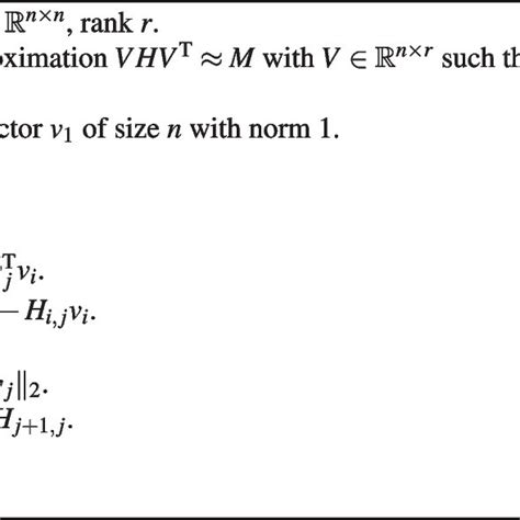 low rank approximation with the arnoldi method download scientific diagram