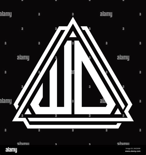 WD Logo Letter Monogram With Triangle Shape Design Template Isolated On