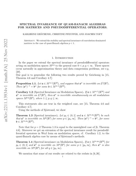 pdf spectral invariance of quasi banach algebras for matrices and pseudodifferential operators
